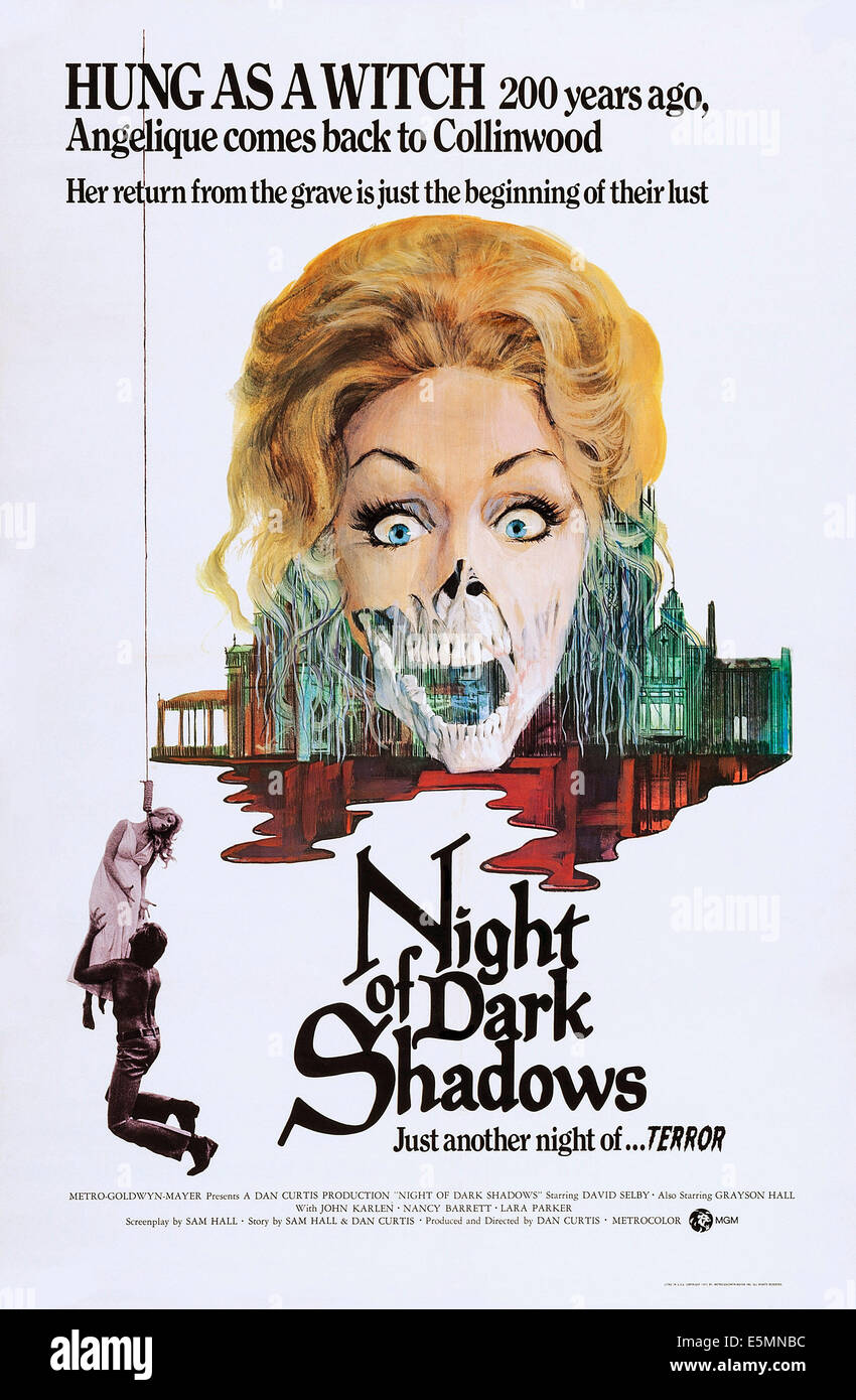 NIGHT OF DARK SHADOWS, poster art, 1971 Stock Photo - Alamy
