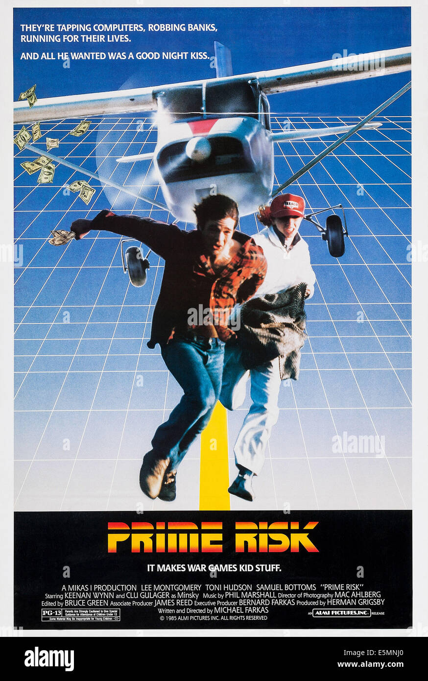PRIME RISK, US poster art, from left: Lee Montgomery, Toni Hudson, 1985 ...