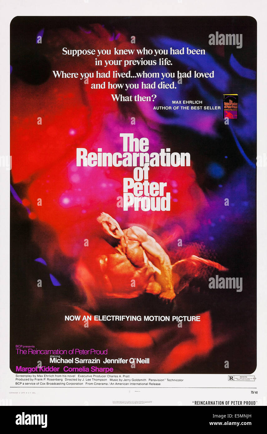 THE REINCARNATION OF PETER PROUD, US poster art, Michael Sarrazin, 1975 ...