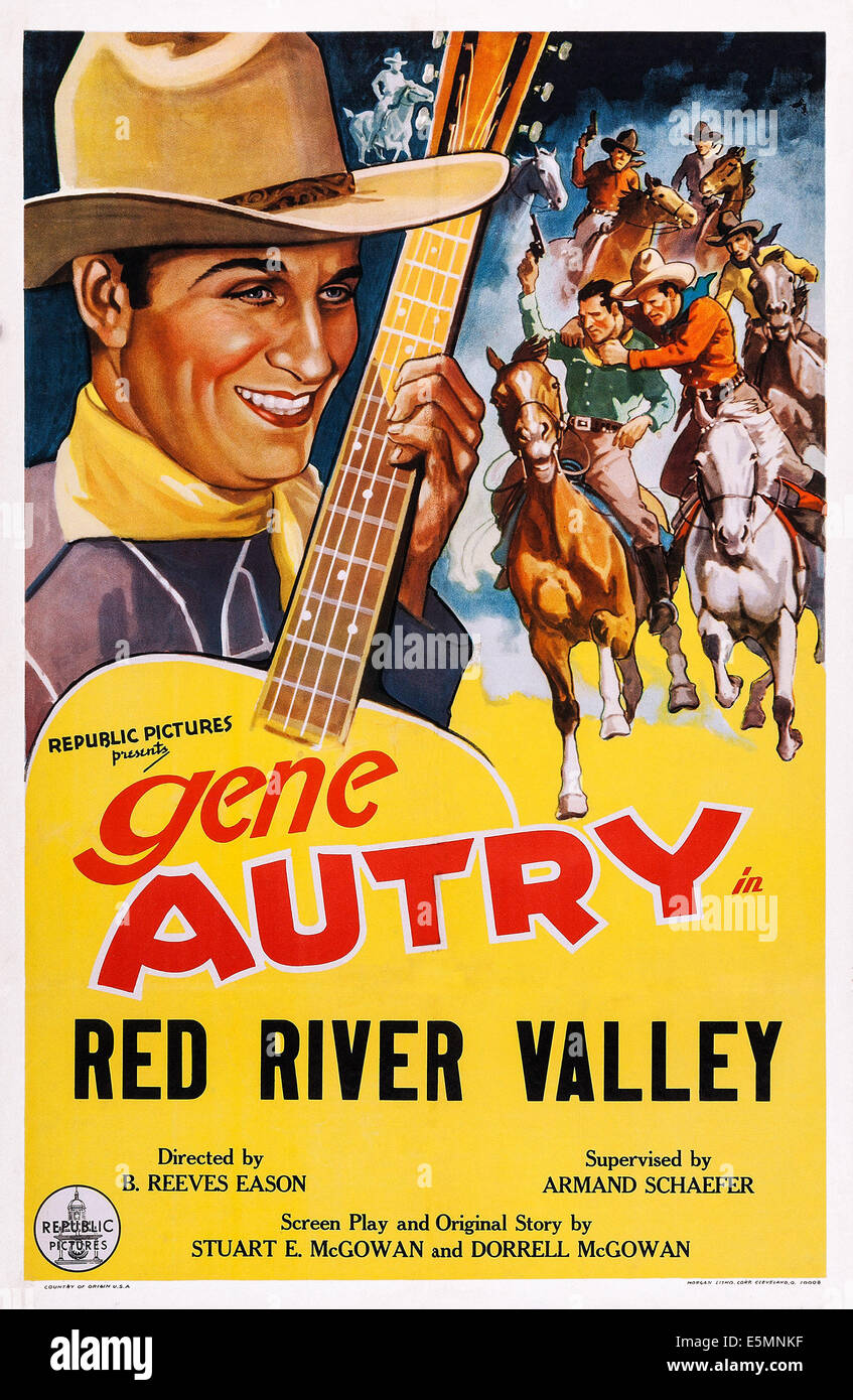 RED RIVER VALLEY, US poster, Gene Autry, 1936 Stock Photo - Alamy