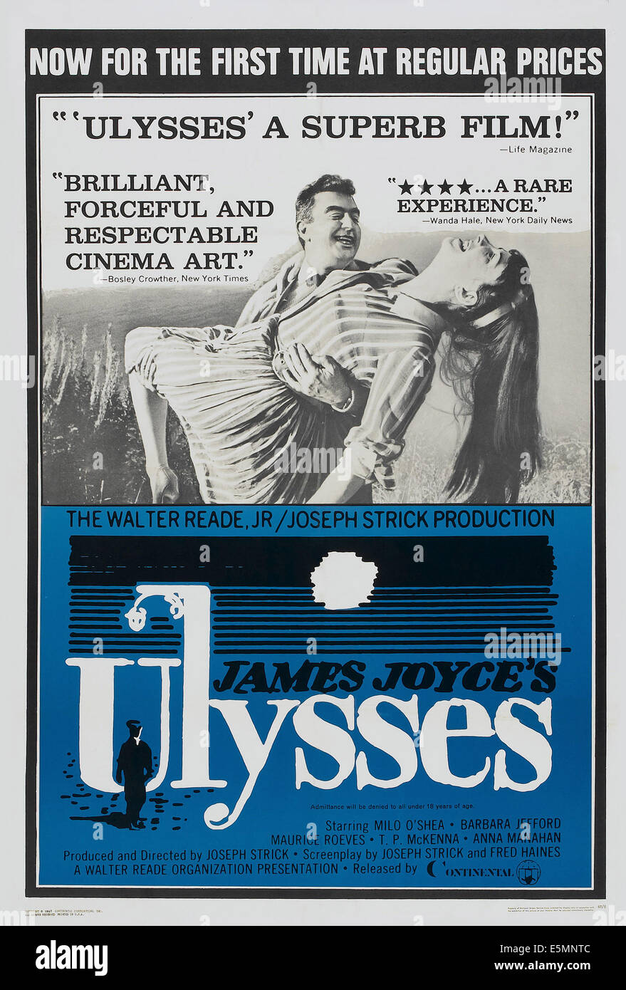 ULYSSES, US poster, from left: Milo O'Shea, Barbara Jefford, 1967 Stock ...