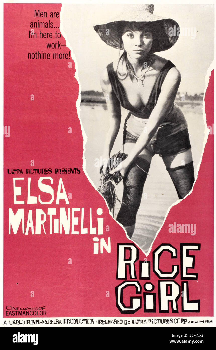 RICE GIRL,( aka LA RISAIA), US poster art, Elsa Martinelli, 1956 Stock ...