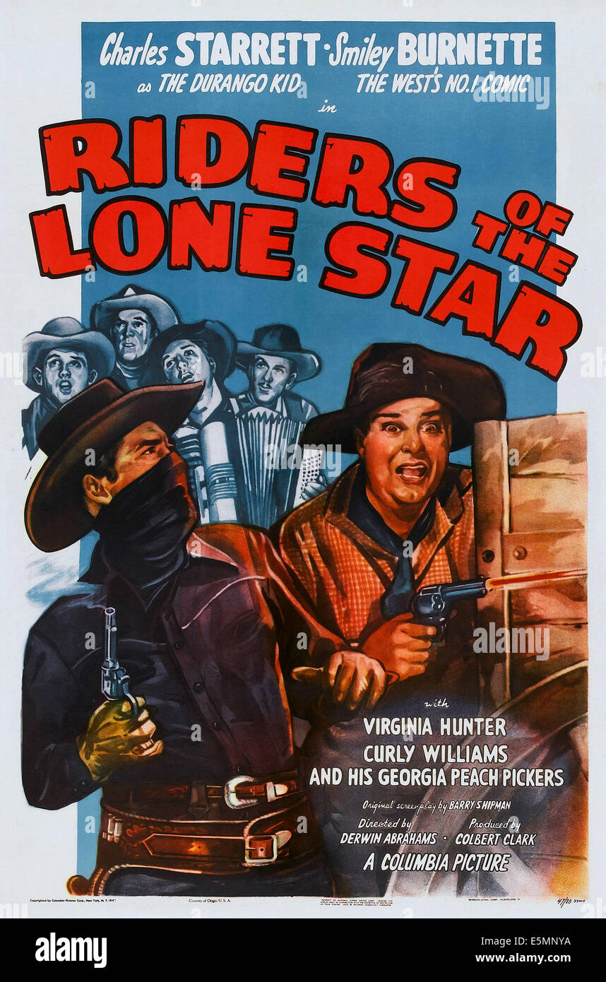 RIDERS OF THE LONE STAR, US poster, front from left: Charles Starrett ...