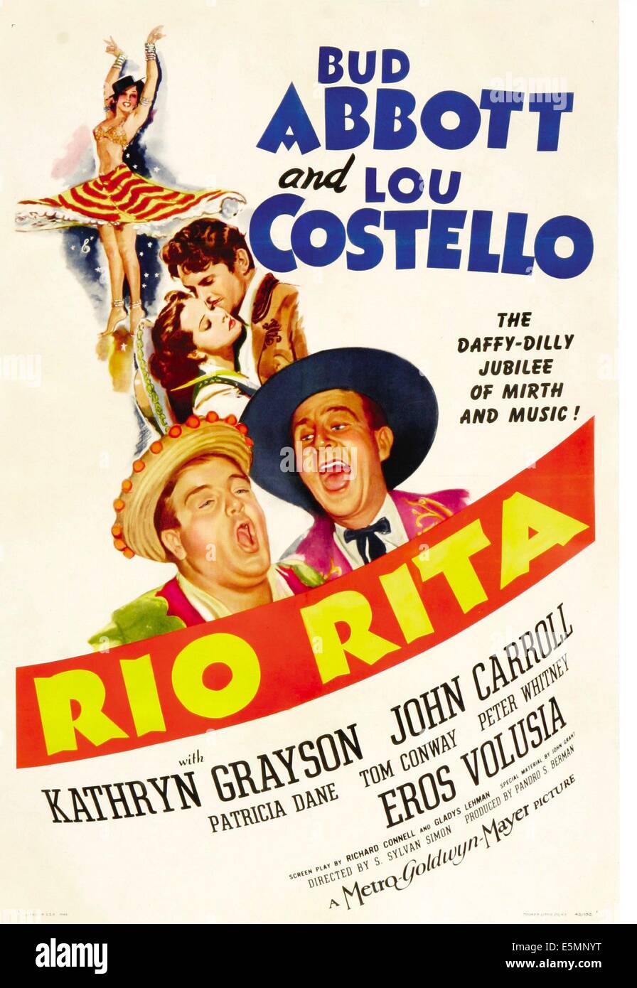 RIO RITA, top from left: Kathryn Grayson, John Carroll, bottom from ...
