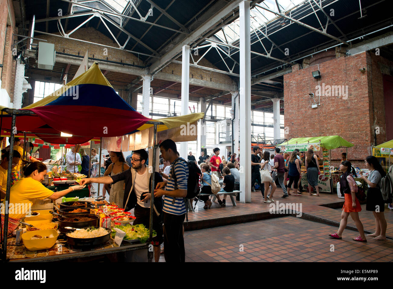The food court at the Truman Brewery building, Brick Lane. East London ...