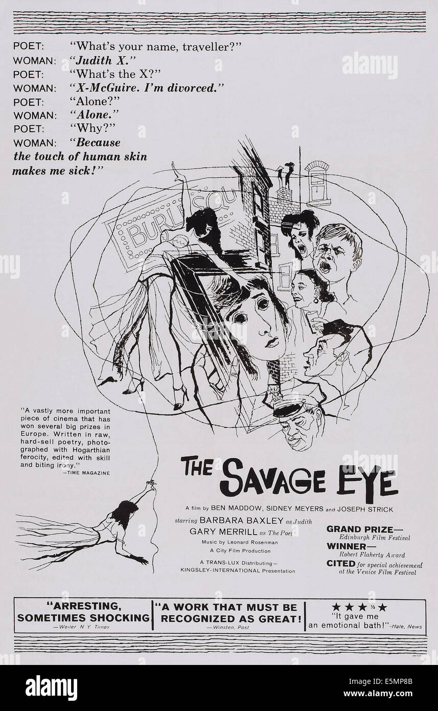 THE SAVAGE EYE, US poster, 1960 Stock Photo - Alamy