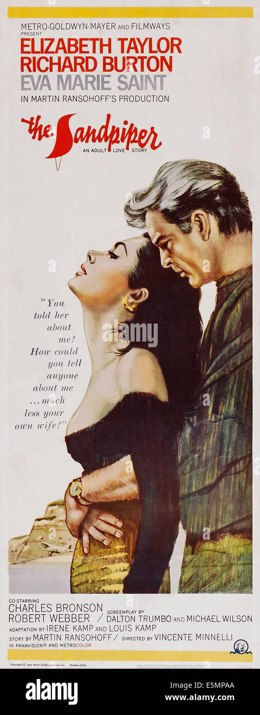 THE SANDPIPER, US poster art, from left: Elizabeth Taylor, Richard ...