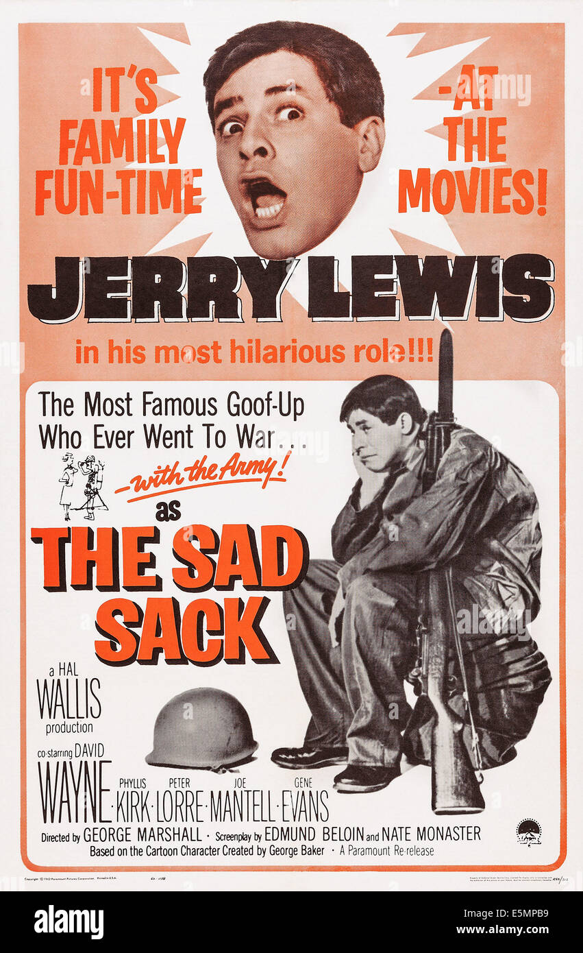 THE SAD SACK, US poster art, Jerry Lewis, 1957 Stock Photo - Alamy