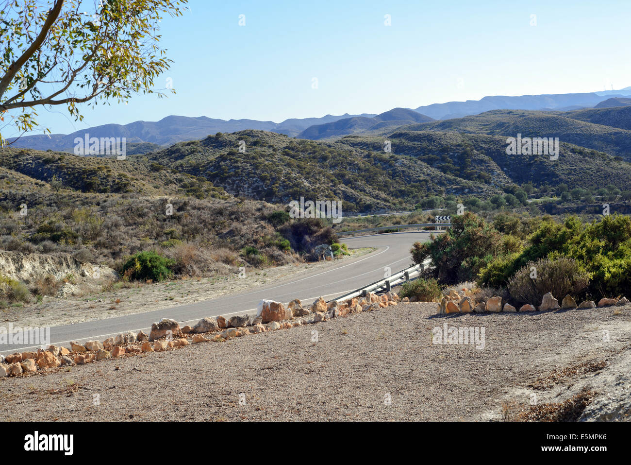 Winding paved road in the Spain Stock Photo - Alamy