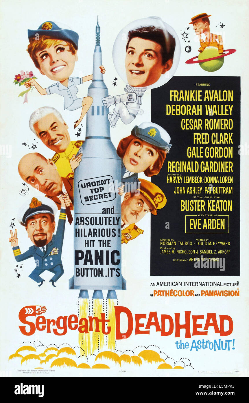 SERGEANT DEADHEAD, poster art, left from top: Deborah Whalley, Cesar Romero, Fred Clark ...