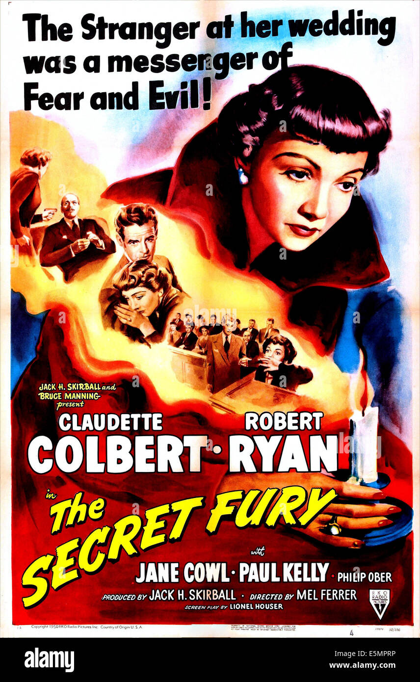 THE SECRET FURY, US poster art, Claudette Colbert, 1950 Stock Photo - Alamy