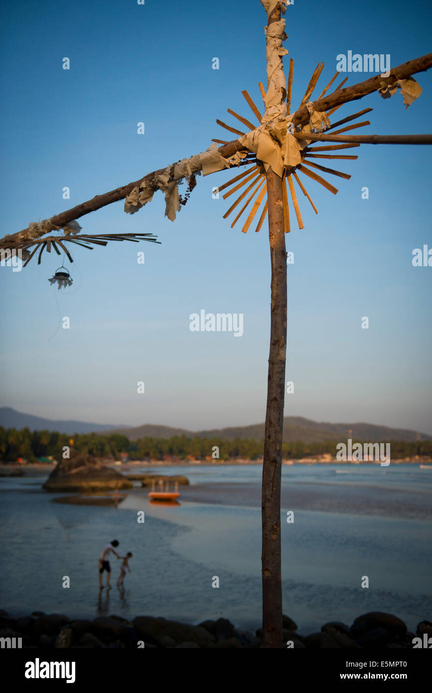 View of Palolem beach looking south east, Goa India Stock Photo - Alamy