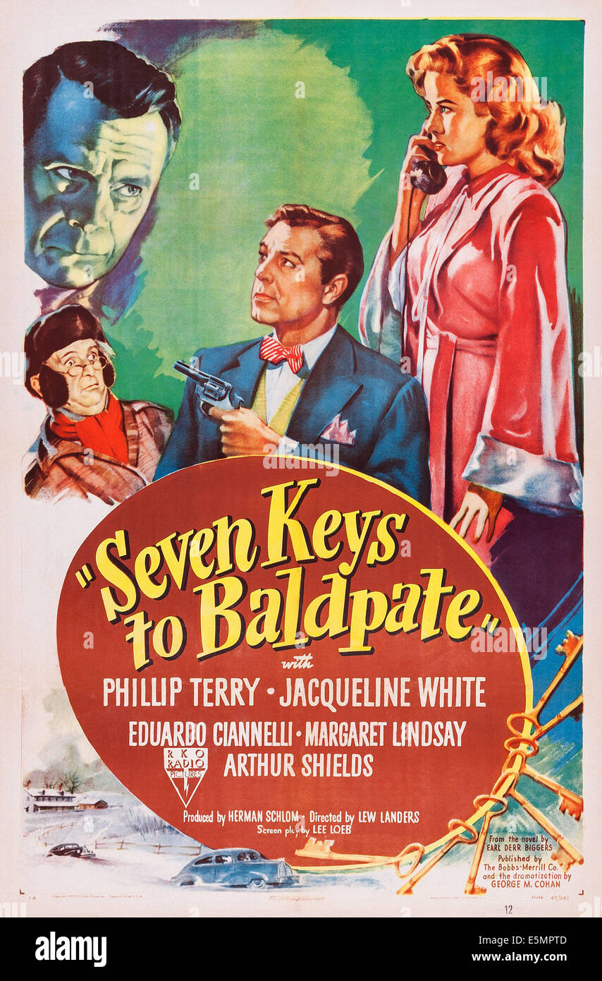 SEVEN KEYS TO BALDPATE, US poster, from top left: Eduardo Ciannelli ...