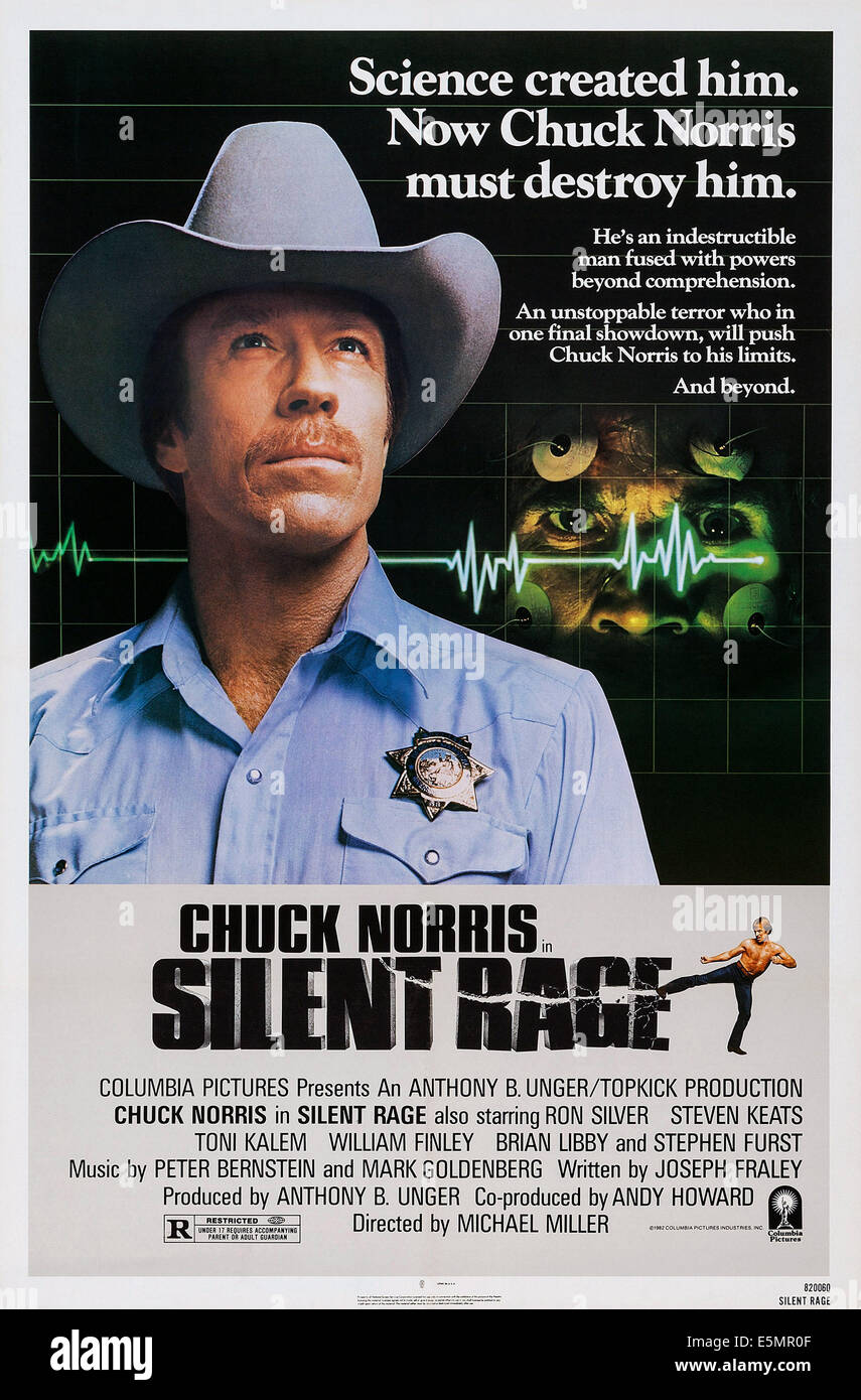 SILENT RAGE, US poster art, Chuck Norris, 1982. ©Columbia/courtesy ...