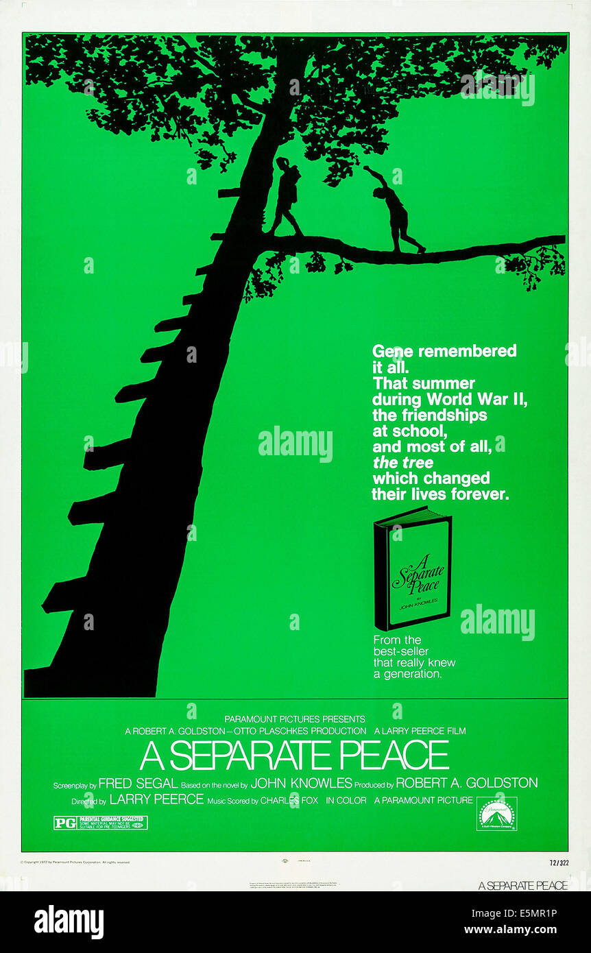 A SEPARATE PEACE, poster art, 1972 Stock Photo - Alamy