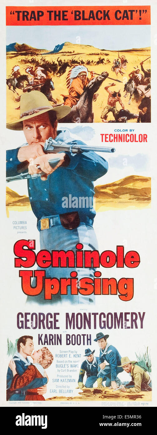 SEMINOLE UPRISING, US poster, George Montgomery (center), bottom from ...