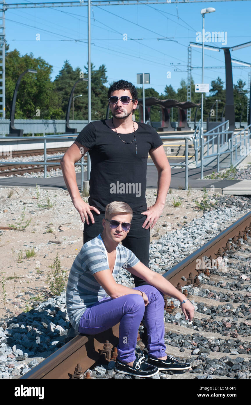 Men guys model male railway hi-res stock photography and images - Alamy