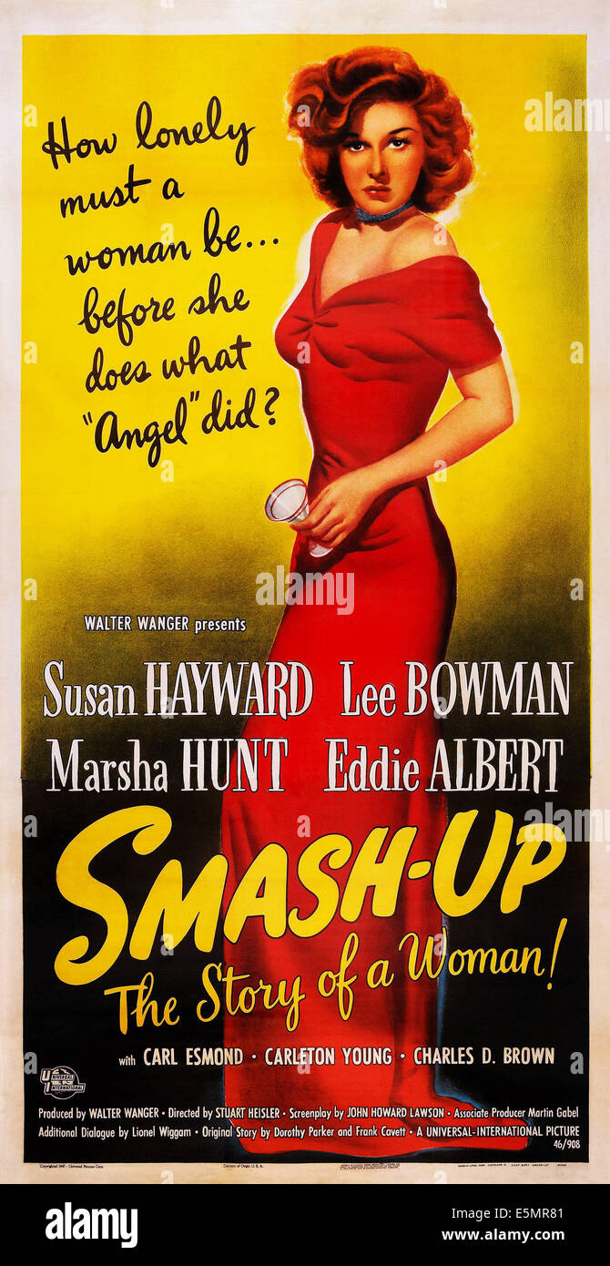 SMASH-UP: THE STORY OF A WOMAN, Susan Hayward on poster art, 1947 Stock ...