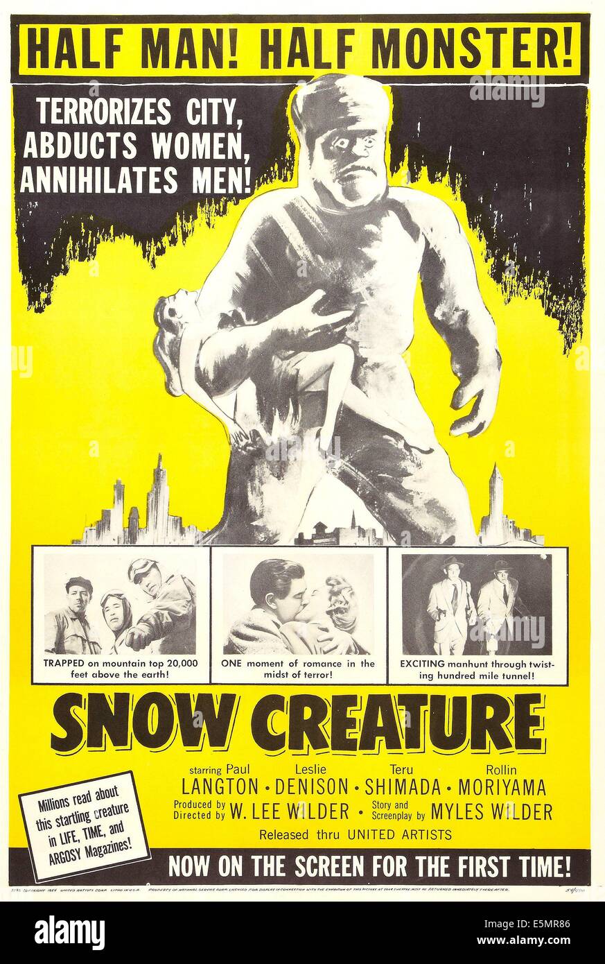 THE SNOW CREATURE, US poster art, 1954 Stock Photo - Alamy