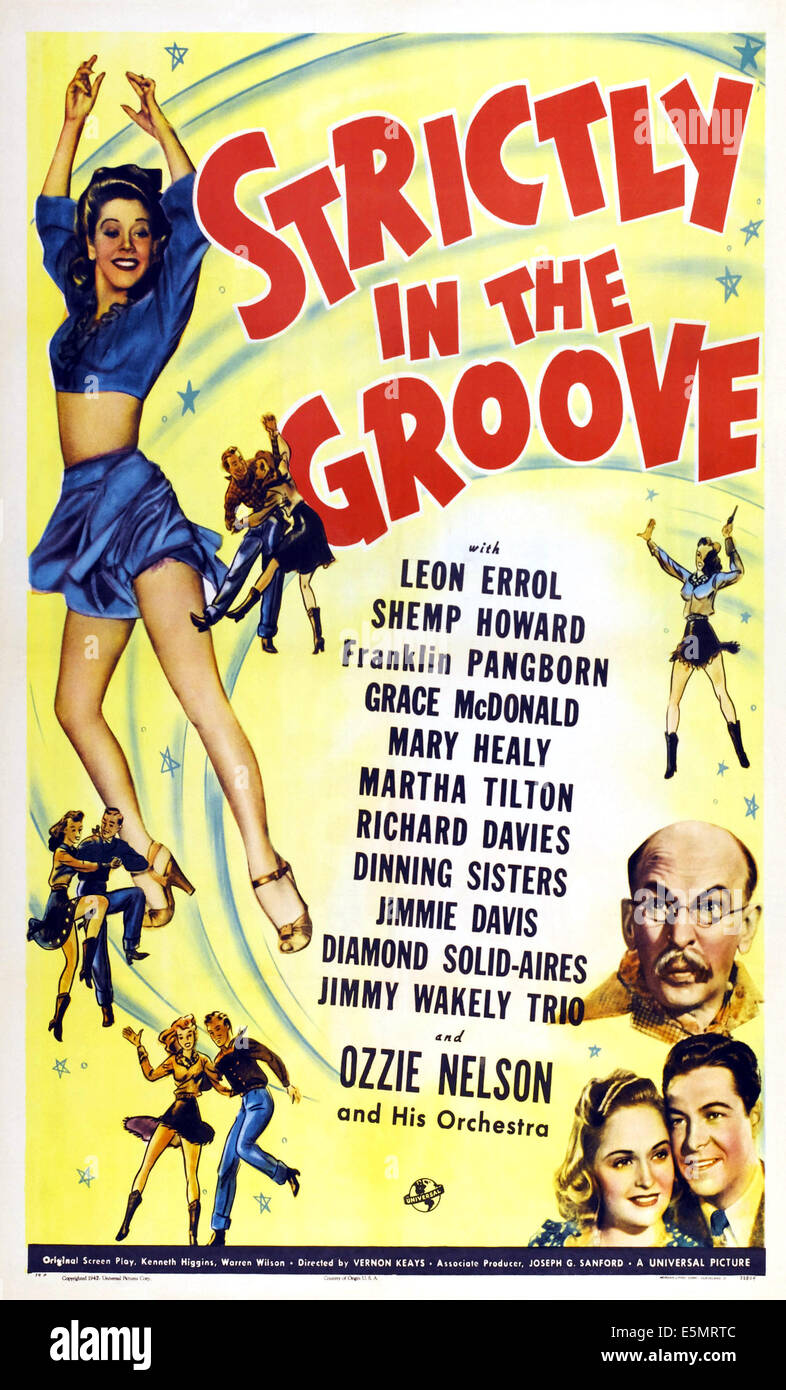 STRICTLY IN THE GROOVE, US poster, Grace McDonald (left), Leon Errol ...