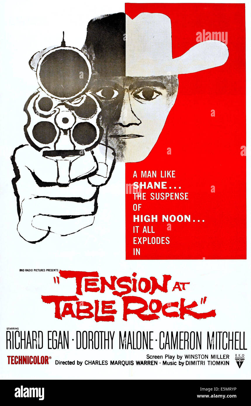 TENSION AT TABLE ROCK, US poster art, 1956 Stock Photo - Alamy