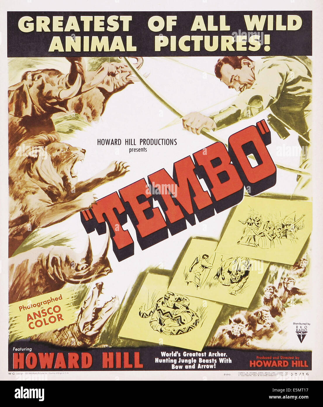 TEMBO, US poster art, Howard Hill, (top right), 1952 Stock Photo - Alamy
