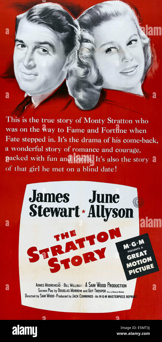 THE STRATTON STORY, US poster art, from left: James Stewart, June ...
