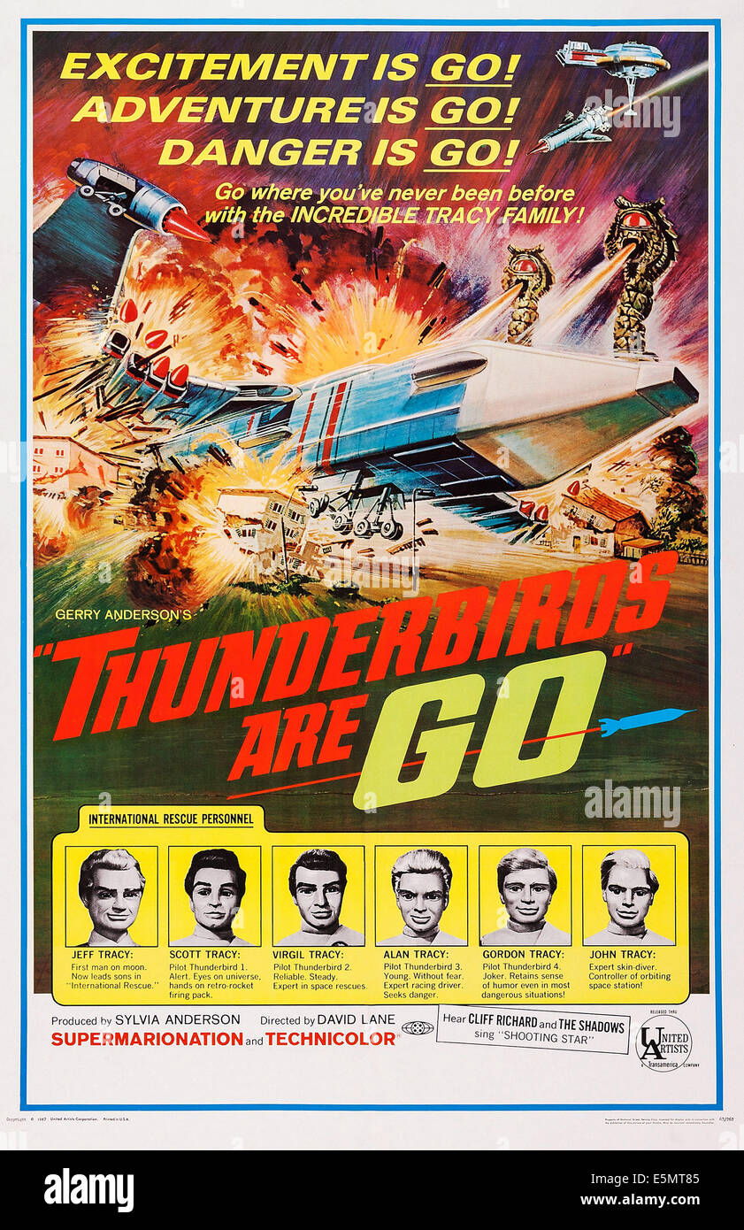 THUNDERBIRDS ARE GO, US poster art, 1966 Stock Photo - Alamy