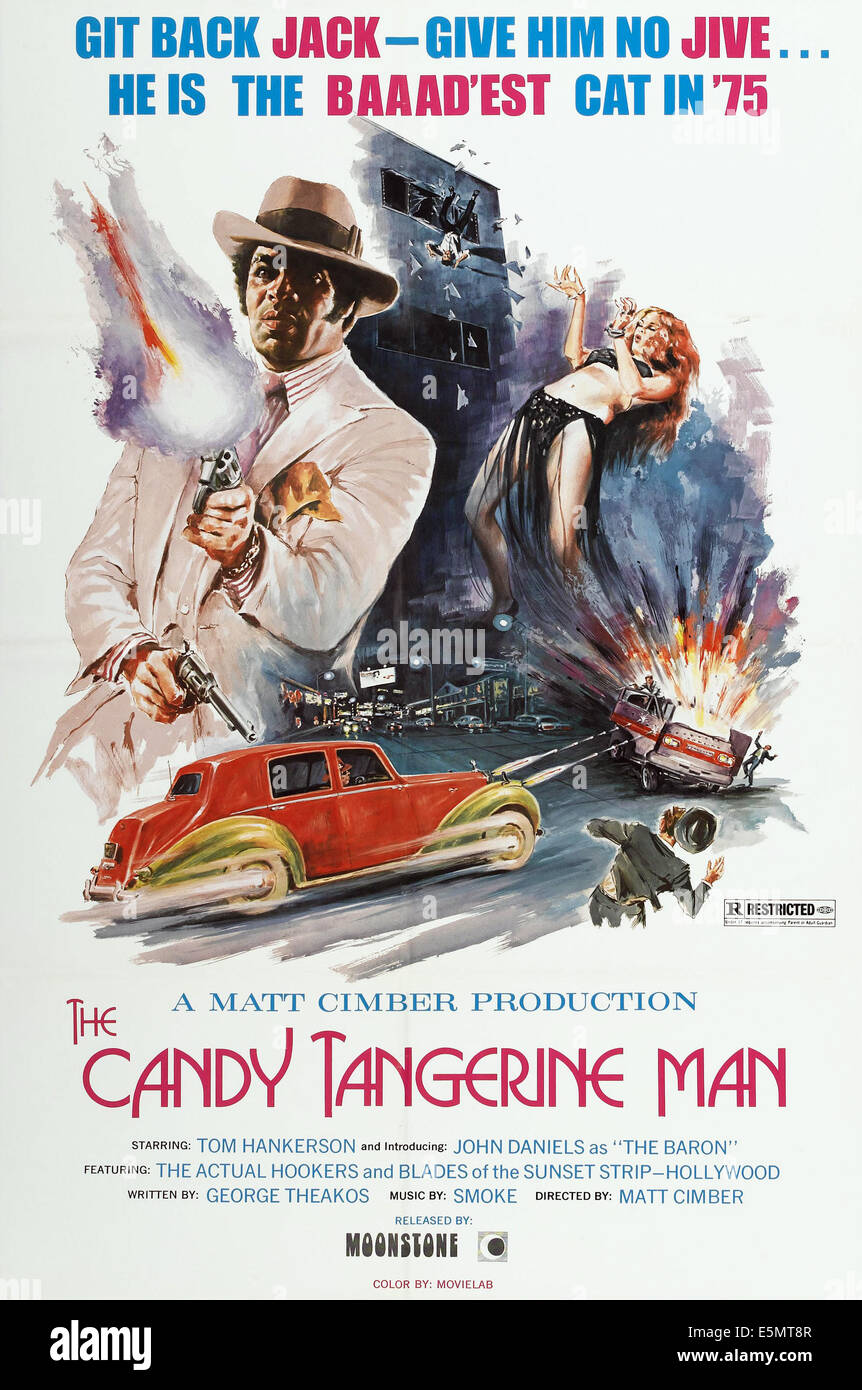 THE CANDY TANGERINE MAN, US poster, John Daniels (left), 1975 Stock ...