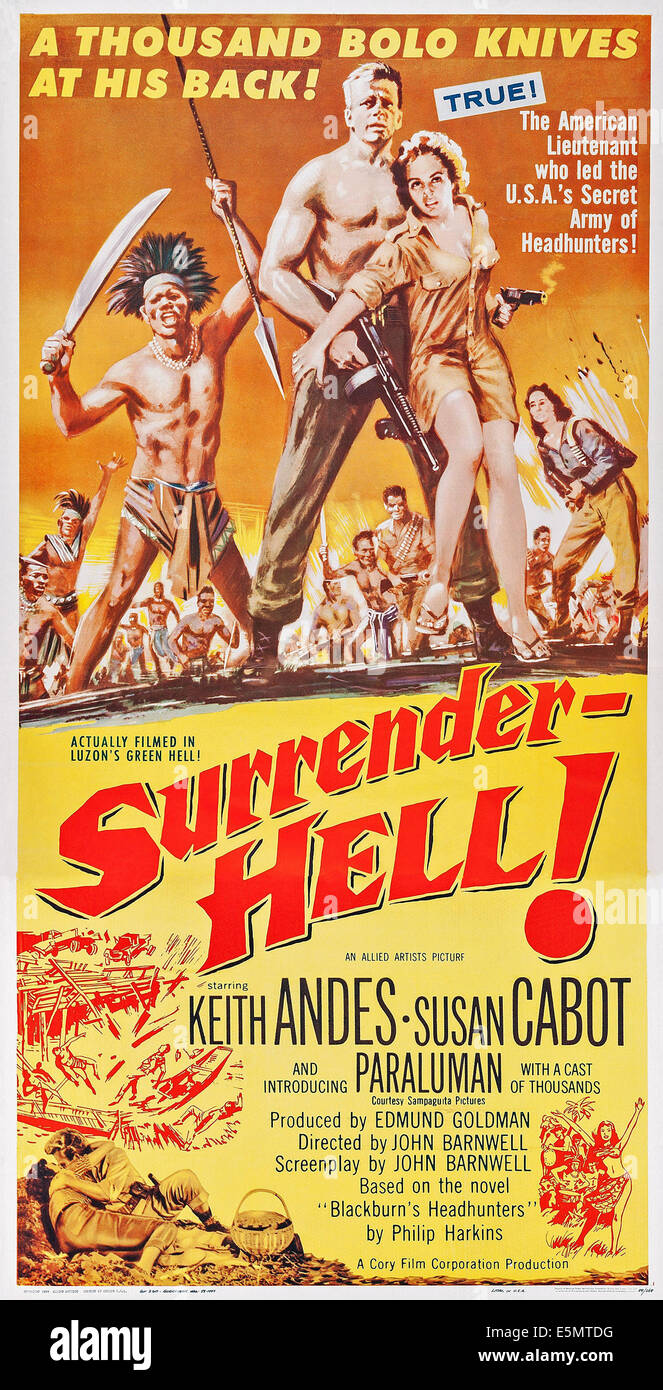 SURRENDER - HELL!, US poster art, center: Keith Andes, 1959 Stock Photo ...