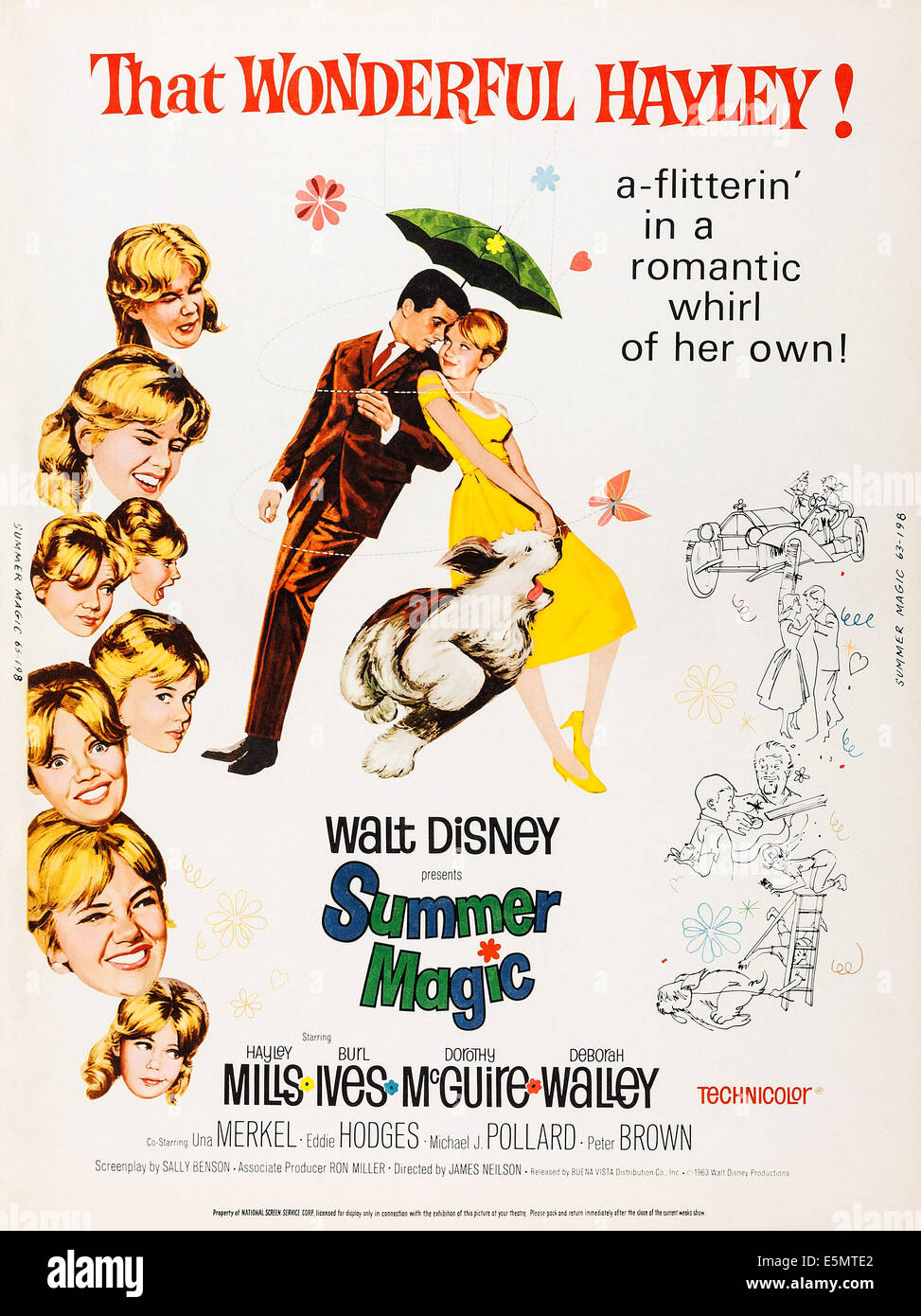 SUMMER MAGIC, US poster, face to face from left: Peter Brown, Hayley ...