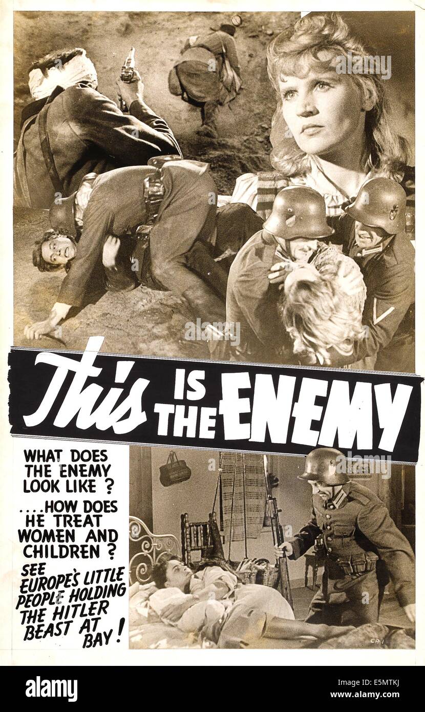 THIS IS THE ENEMY, poster art, 1942 Stock Photo - Alamy