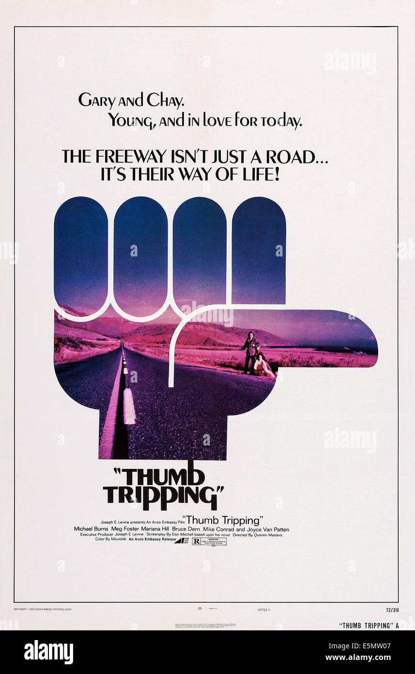 THUMB TRIPPING, US poster, 1972 Stock Photo - Alamy
