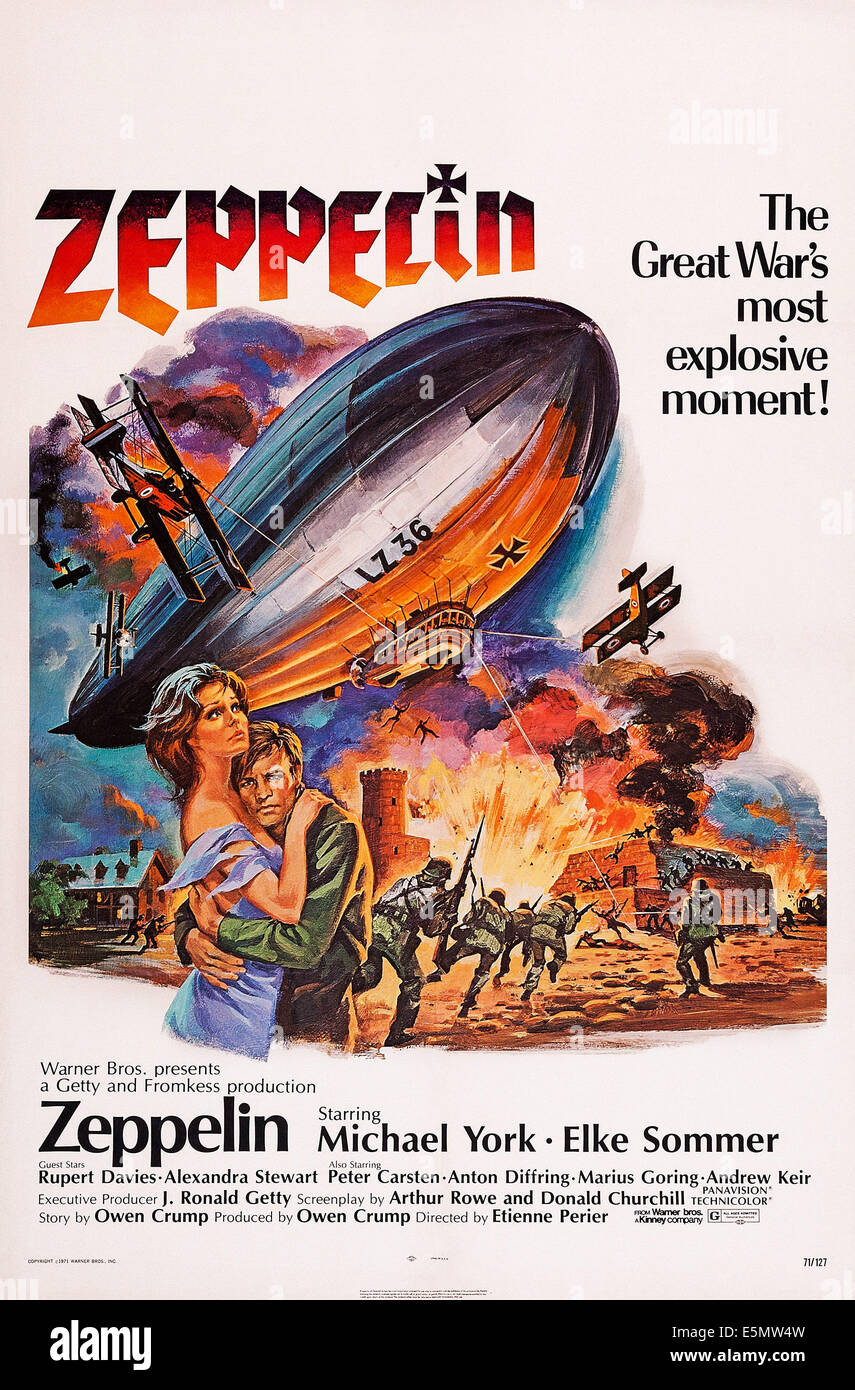 ZEPPELIN, US poster art, front from left: Elke Sommer, Michael York ...