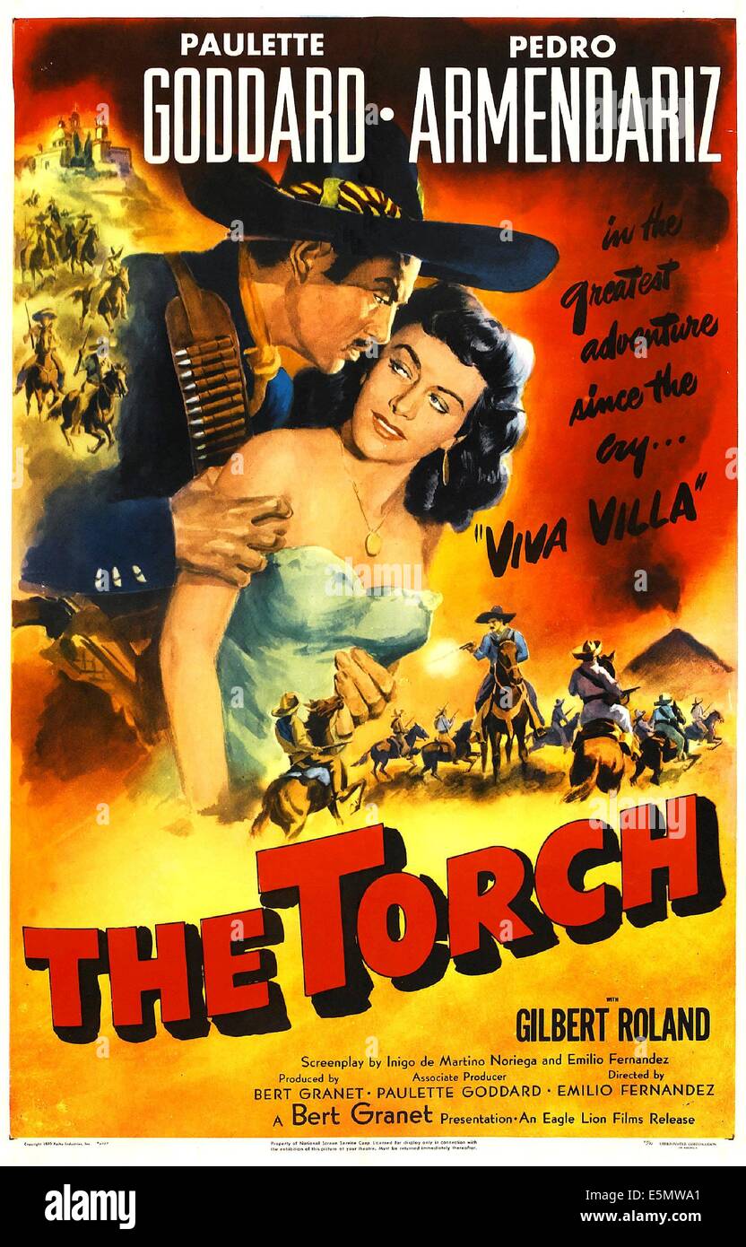 THE TORCH, US poster art, Pedro Armendariz, Paulette Goodard, 1950 ...