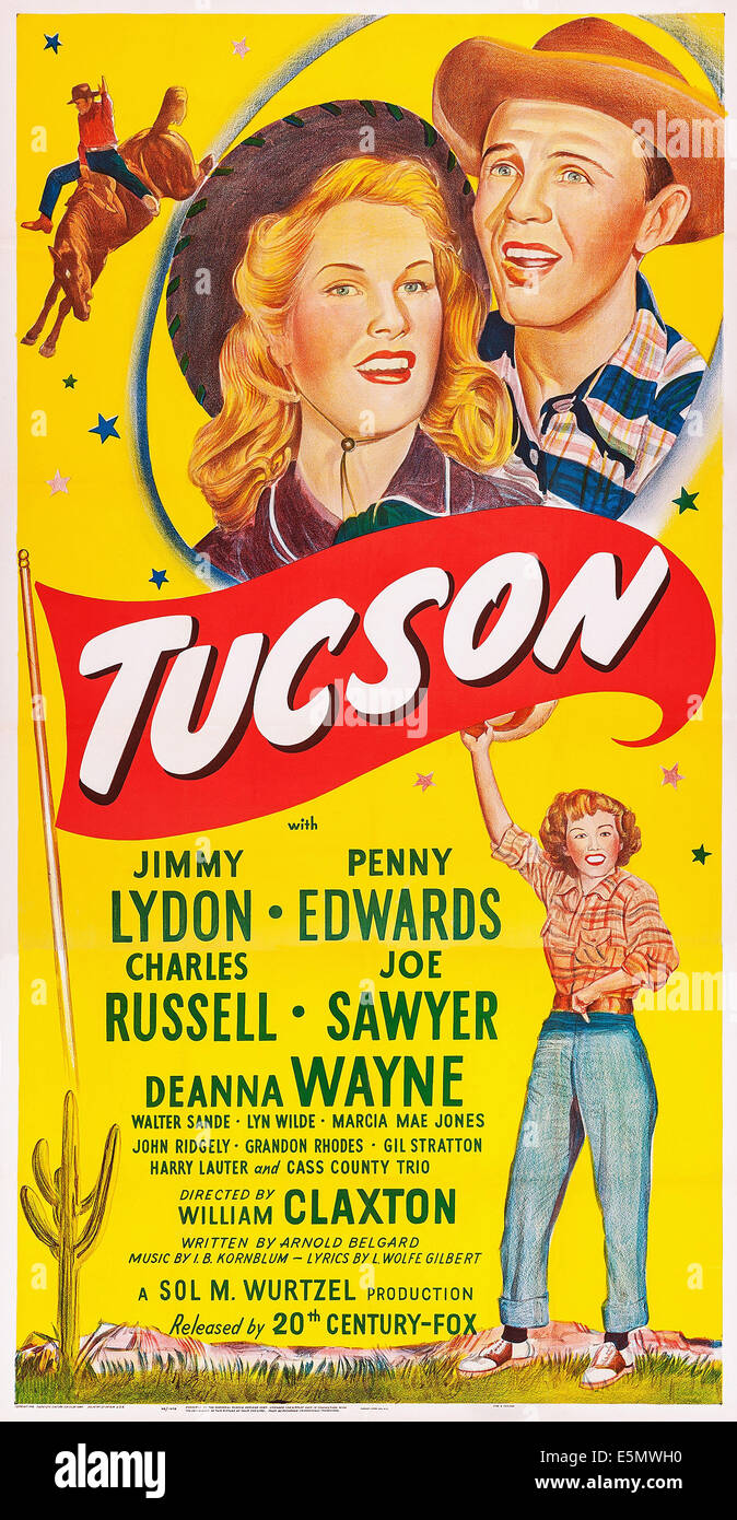 TUCSON, US poster, top from left: Penny Edwards, Jimmy Lydon 1949. TM ...