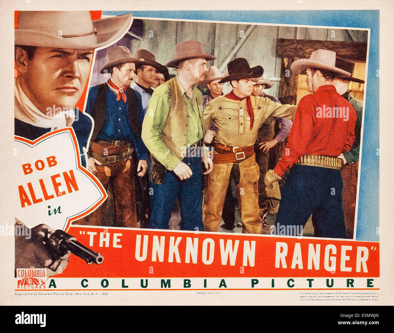 THE UNKNOWN RANGER, US lobbycard, left: Bob Allen, (aka Robert Allen ...
