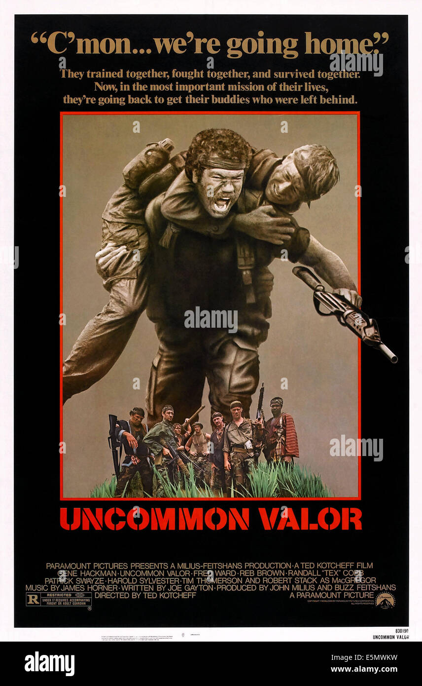 UNCOMMON VALOR, US poster art, center: Randall 'Tex' Cobb, 1983 ...