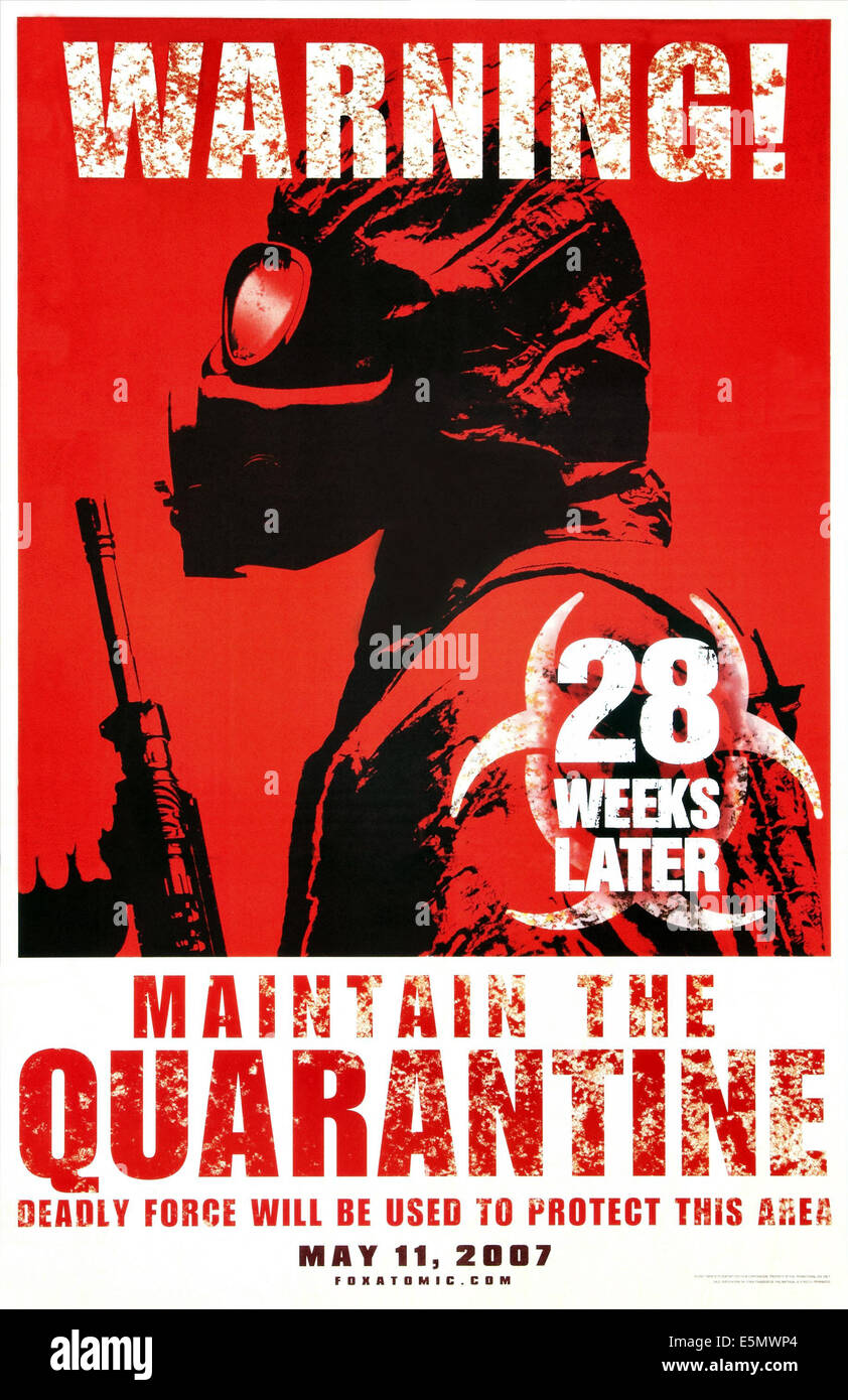 28 WEEKS LATER, (aka TWENTY EIGHT WEEKS LATER), US poster, 2007, TM and ...