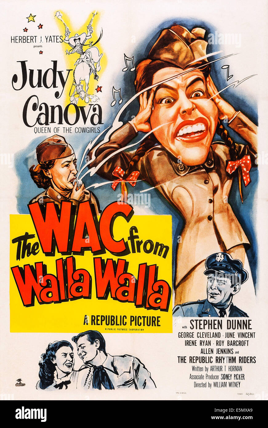 THE WAC FROM WALLA WALLA, top: Judy Canova, bottom: Stephen Dunne on ...