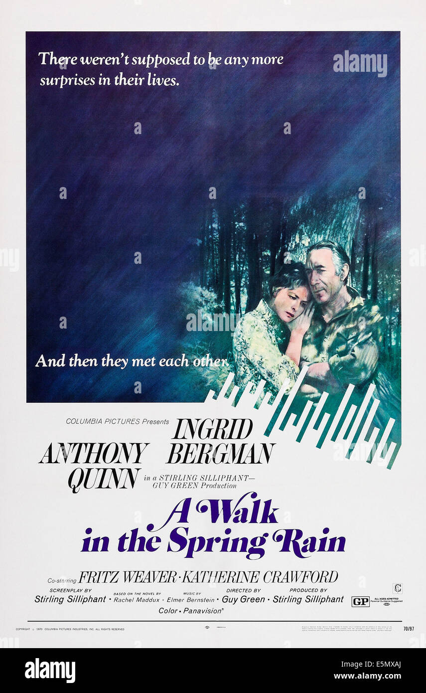 A WALK IN THE SPRING RAIN, US poster, from left: Ingrid Bergman ...