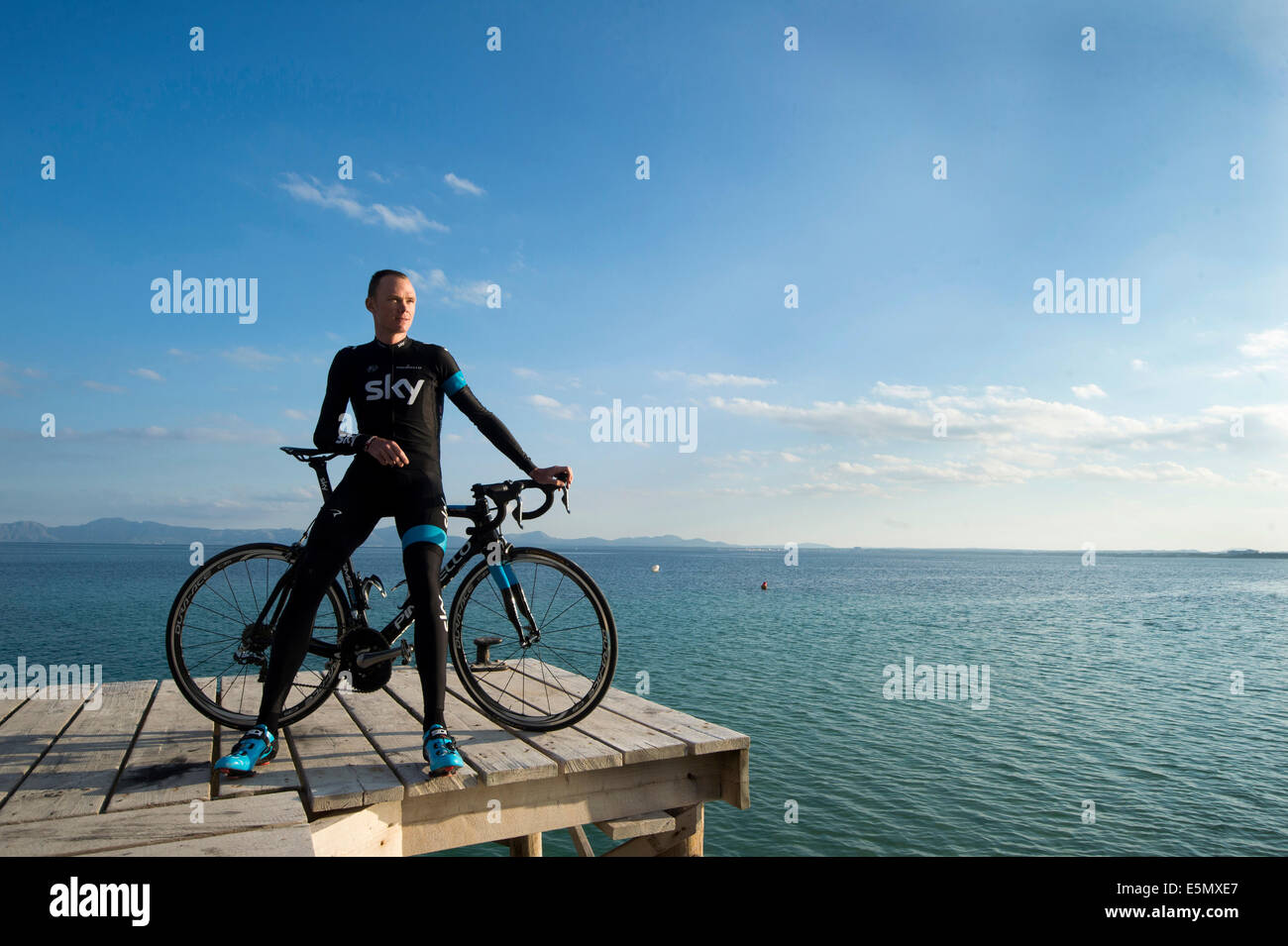 Chris Froome Cyclist at the Sky team's winter training camp in Alcudia ...