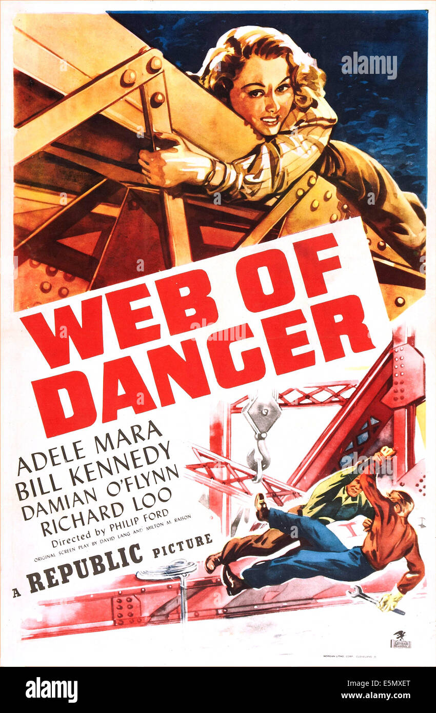 WEB OF DANGER, US poster, Adele Mara, 1947 Stock Photo - Alamy