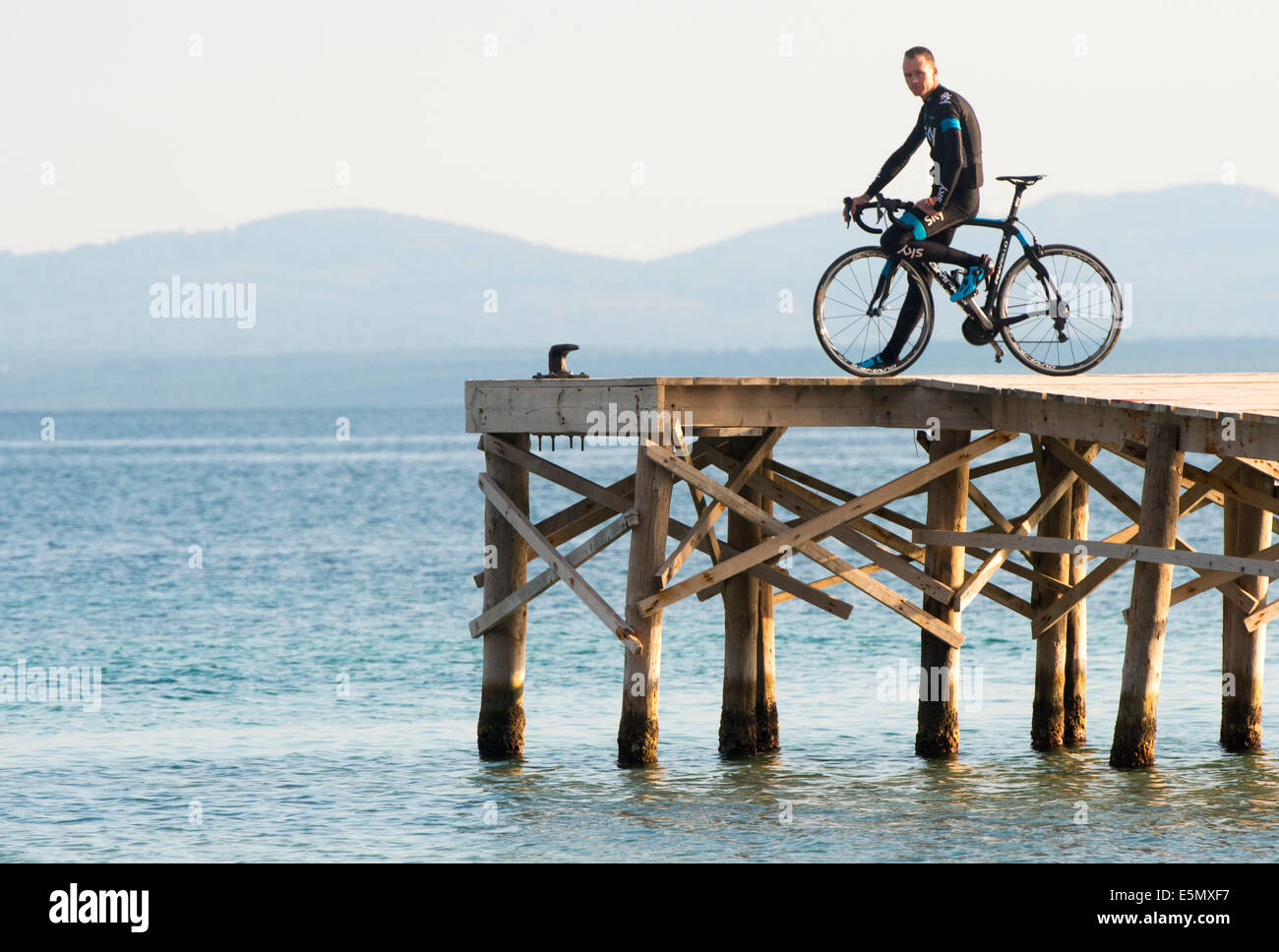 Chris Froome Cyclist at the Sky team's winter training camp in Alcudia ...