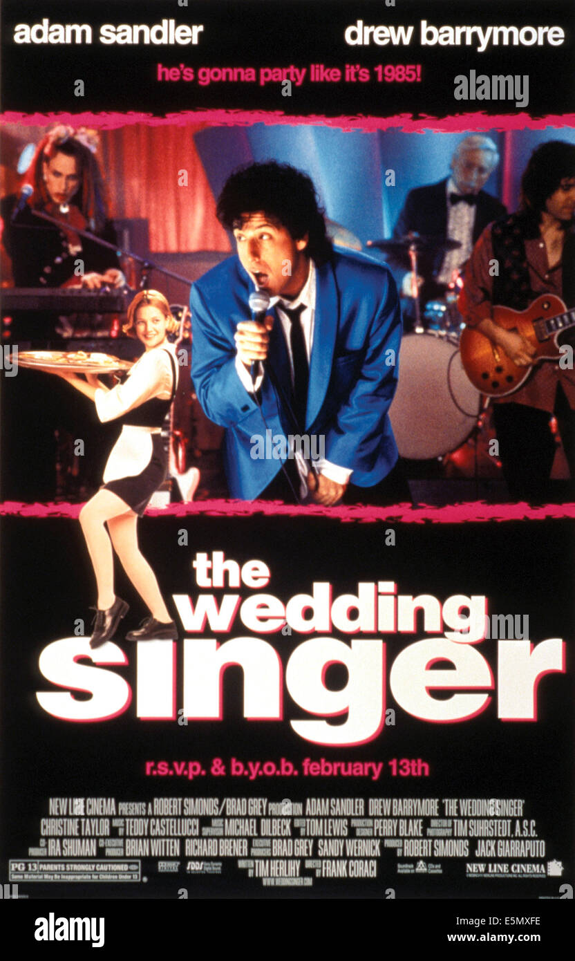 THE WEDDING SINGER, Drew Barrymore, Adam Sandler, 1998, (c) New Line ...