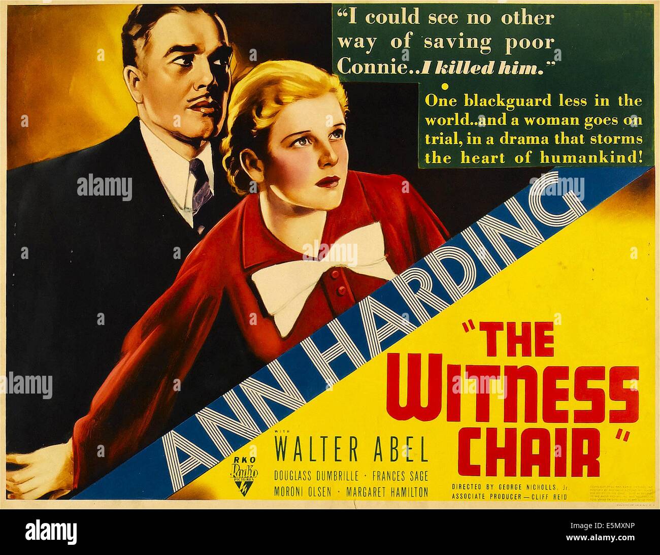 THE WITNESS CHAIR, from left: Walter Abel, Ann Harding, 1936 Stock ...