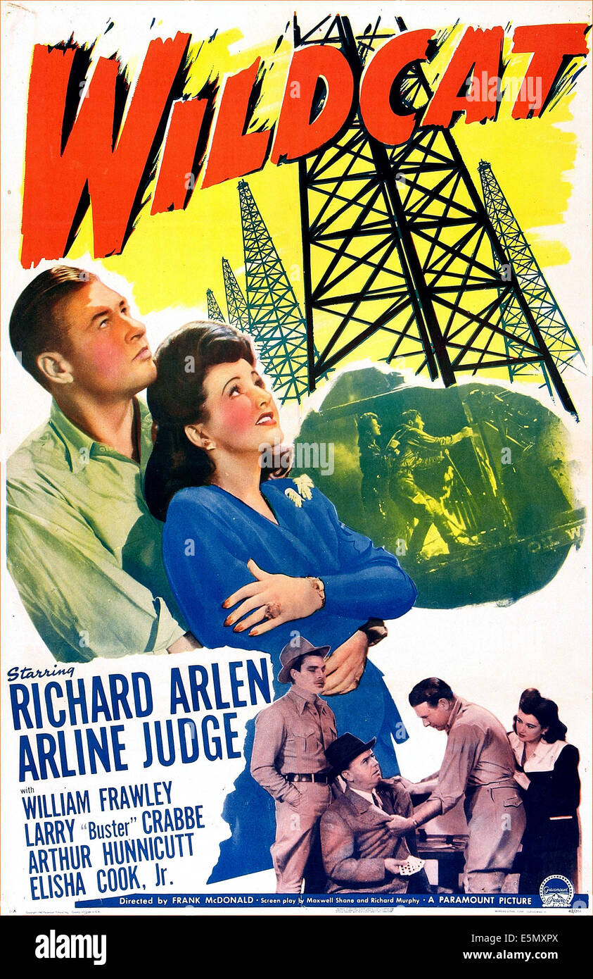 WILDCAT, US poster, center from left: Richard Arlen, Arline Judge ...