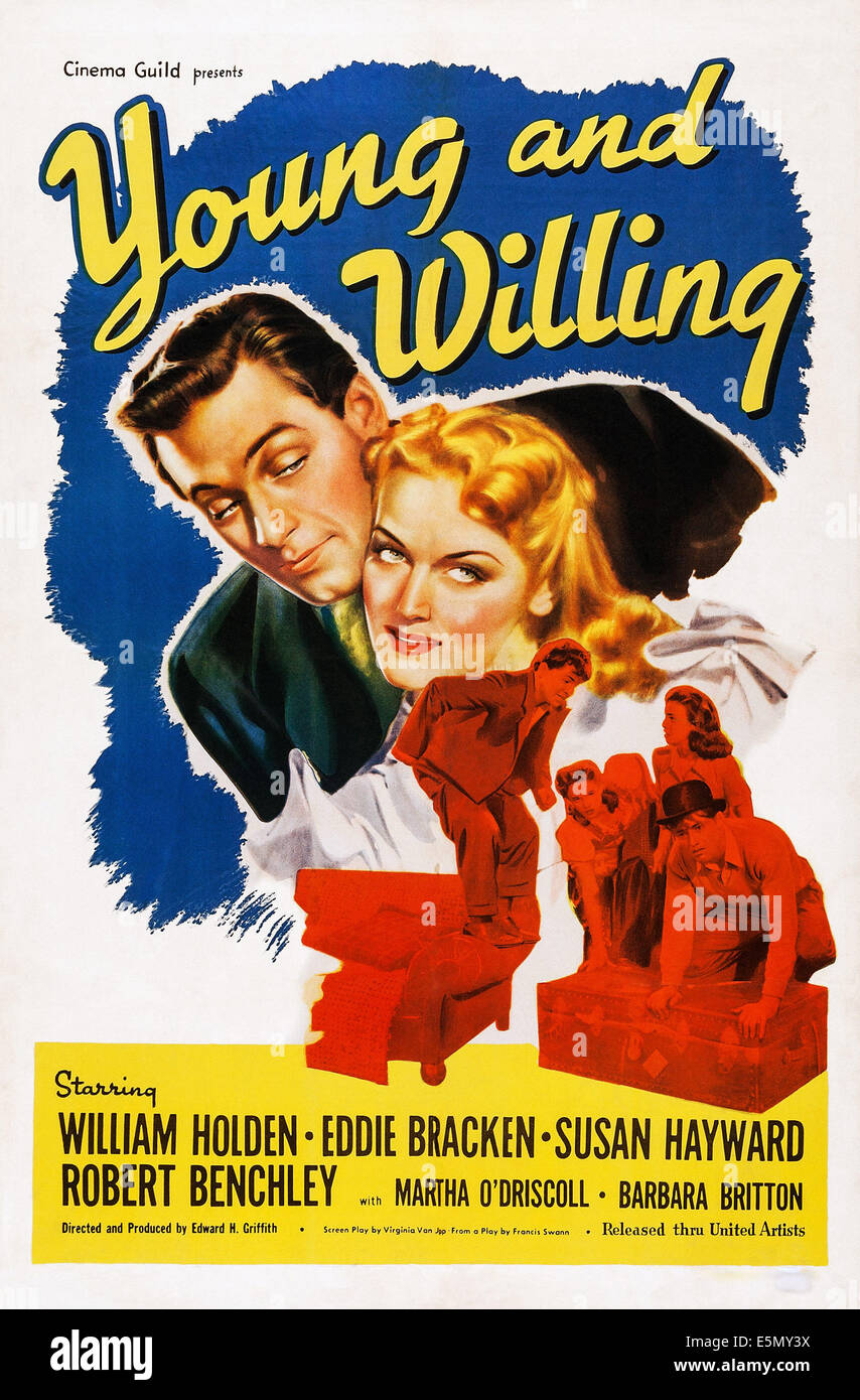 YOUNG AND WILLING, US poster, Eddie Bracken, Susan Hayward, 1943 Stock ...