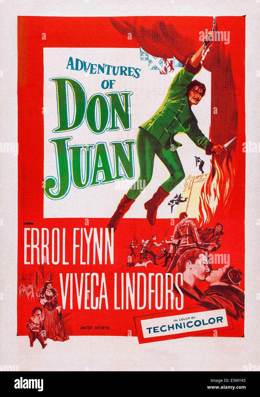 ADVENTURES OF DON JUAN, Errol Flynn, US poster art, 1949 Stock Photo ...