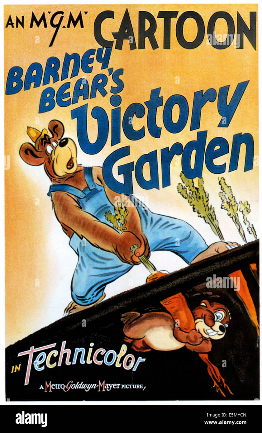 BARNEY BEAR'S VICTORY GARDEN, top: Barney Bear on poster art, 1942 ...